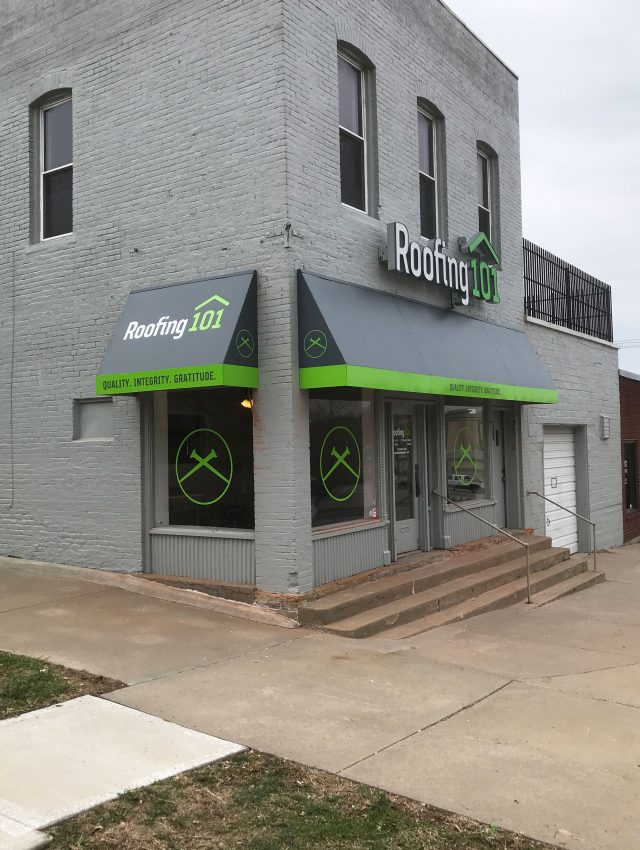 Awnings, Channel Letters & More for Roofing101 - Young Sign Company